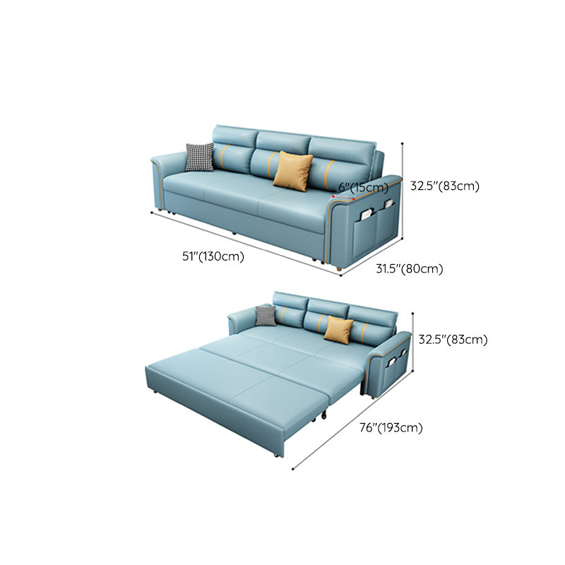 Glam Blue Sleeper Sofa Pillow Included Futon Sleeper Sofa Bed with ...