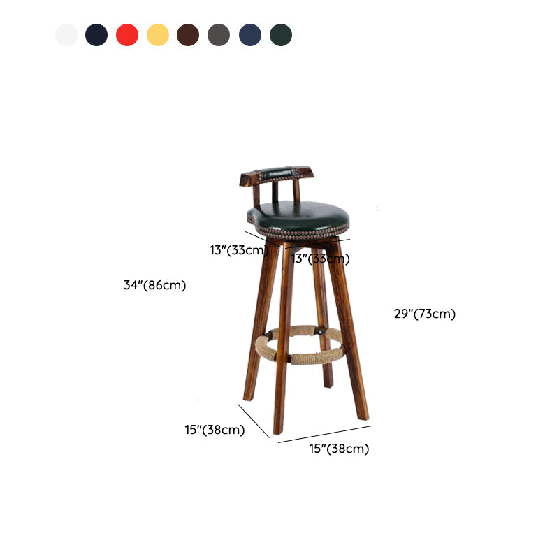 Industrial Low Back Dining Stools Armless Bar Stools with Wood Base ...