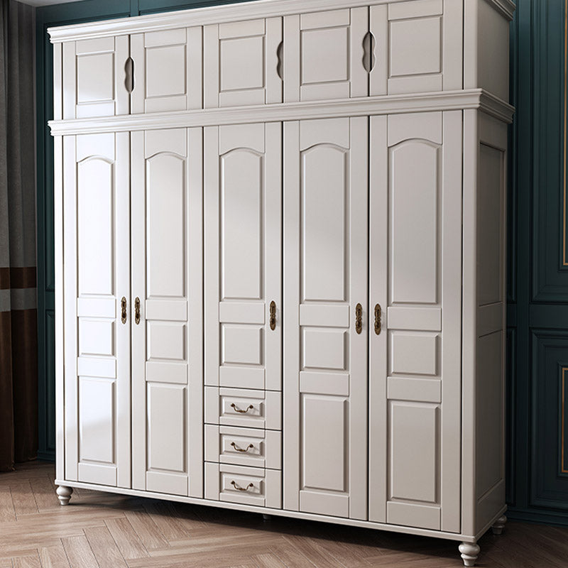 French Country Style Wardrobe Armoire Wooden Wardrobe for Home - Clearhalo