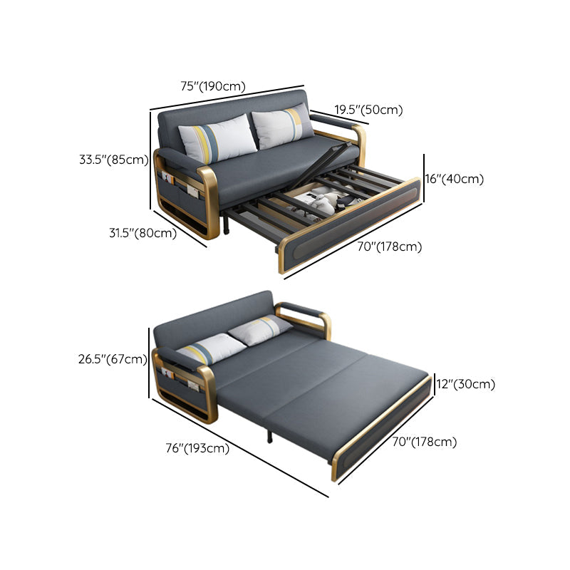 Pillow Back Square Arms Sleeper Sofa Faux Leather Futon Sleeper Sofa ...