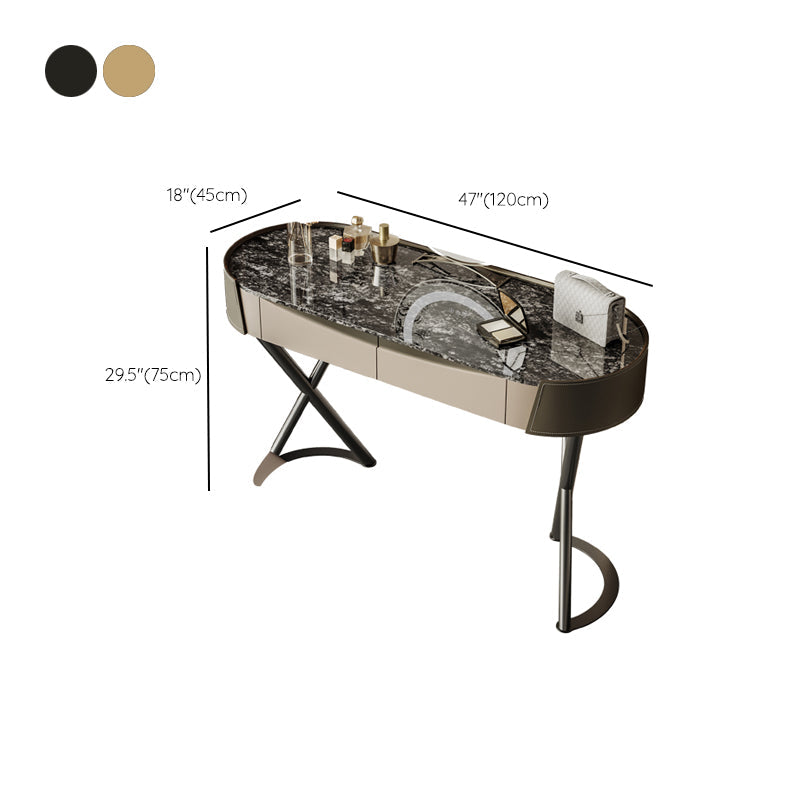 Glam Dressing Table Lighted Mirror 2-Drawer Bedroom Make-up Vanity ...