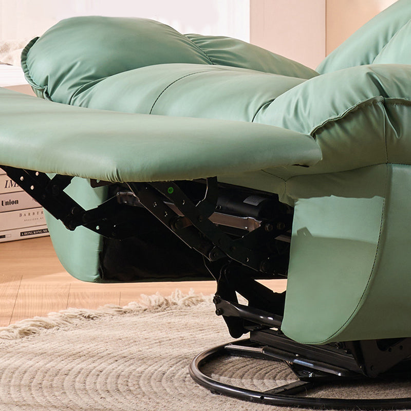 Swivel Standard Recliner Solid Color Faux Leather Metal Frame Recliner ...