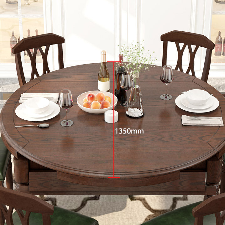 Mid-Century Modern Round Kitchen Dinner Table Solid Wood 4 Legs Dining ...