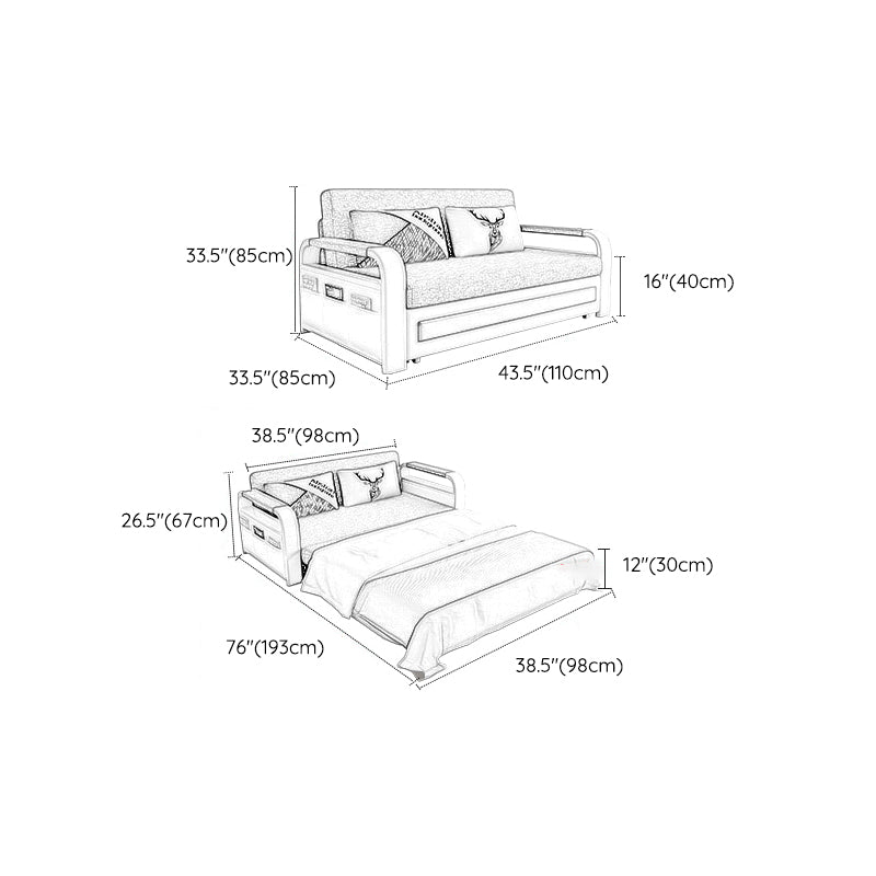 Glam Upholstered Futon and Mattress Pillow Back Futon Sleeper Sofa ...