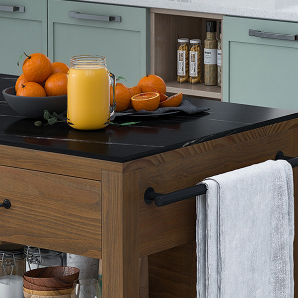 Dining Room Kitchen Island Table Modern Marble Prep Table with Open ...