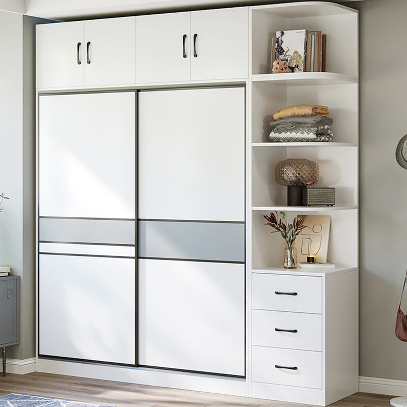 Artificial Wood Wardrobe Modern Wardrobe with Sliding Doors for Bedroom ...