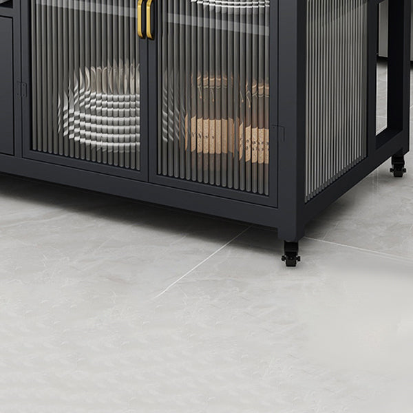 Marble Prep Table with Storage Rectangle Island Table for Kitchen Room ...