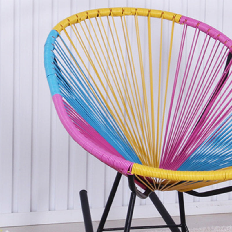 PE Rattan Iron Base Lazy Sofa Chair Leisure Lounge Rocking Chair ...