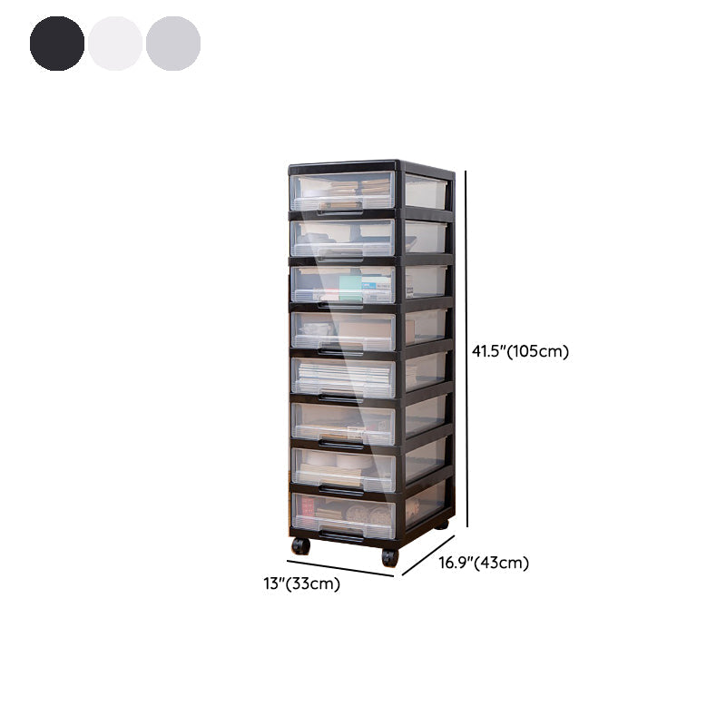 Vertical Transparent Filing Cabinet Modern Plastic Drawers Filing ...