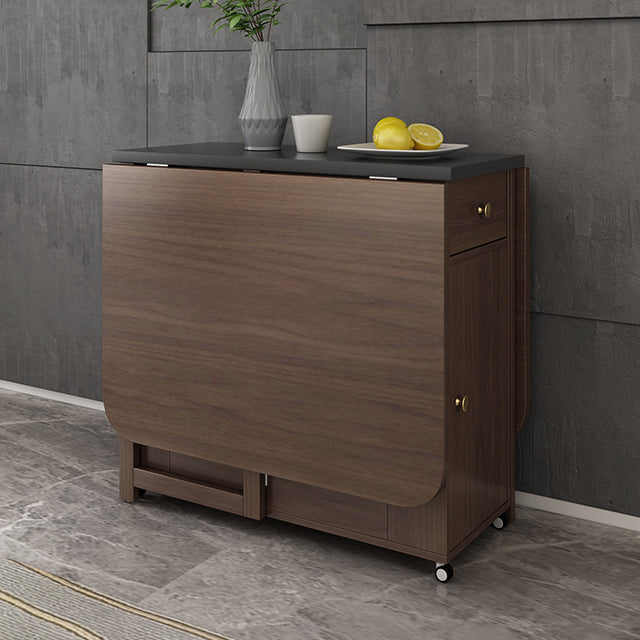 Modern Rectangle Folding Wood Dining Table for Small Space with ...