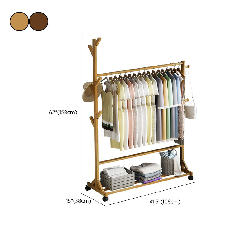 Modern Hall Tree Free Standing Wood Storage Shelving Coat Rack with ...