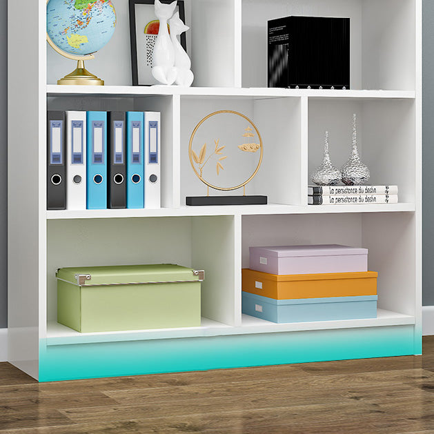 Modern Wood Closed Back Shelf Bookcase Shelves Included for Home Office ...