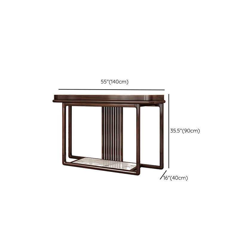 Rectangle Contemporary Console Table Brown Console Sofa Table for Hall ...
