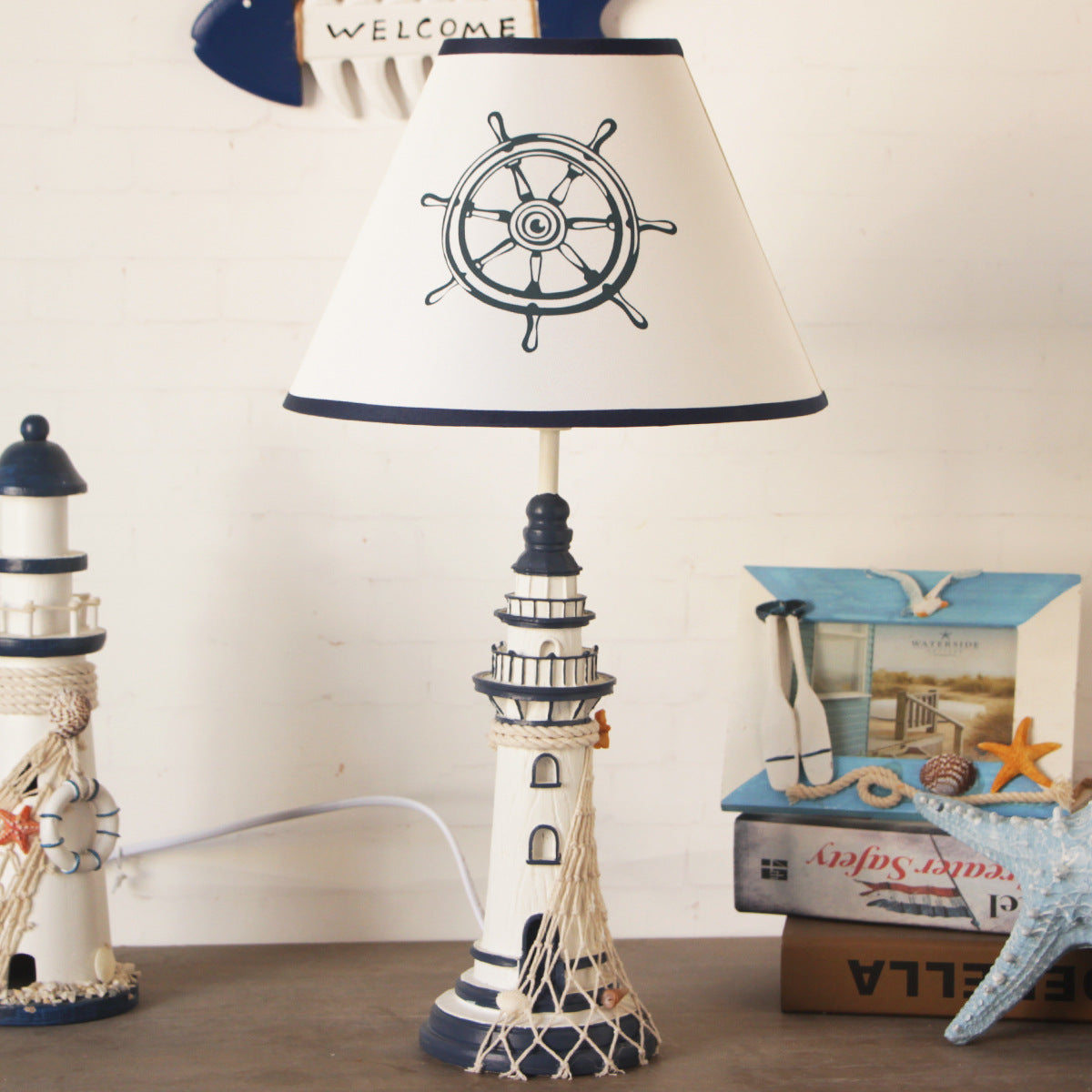 Resin Lighthouse Desk Light Study Room 1 Head Nautical Desk Lamp with ...