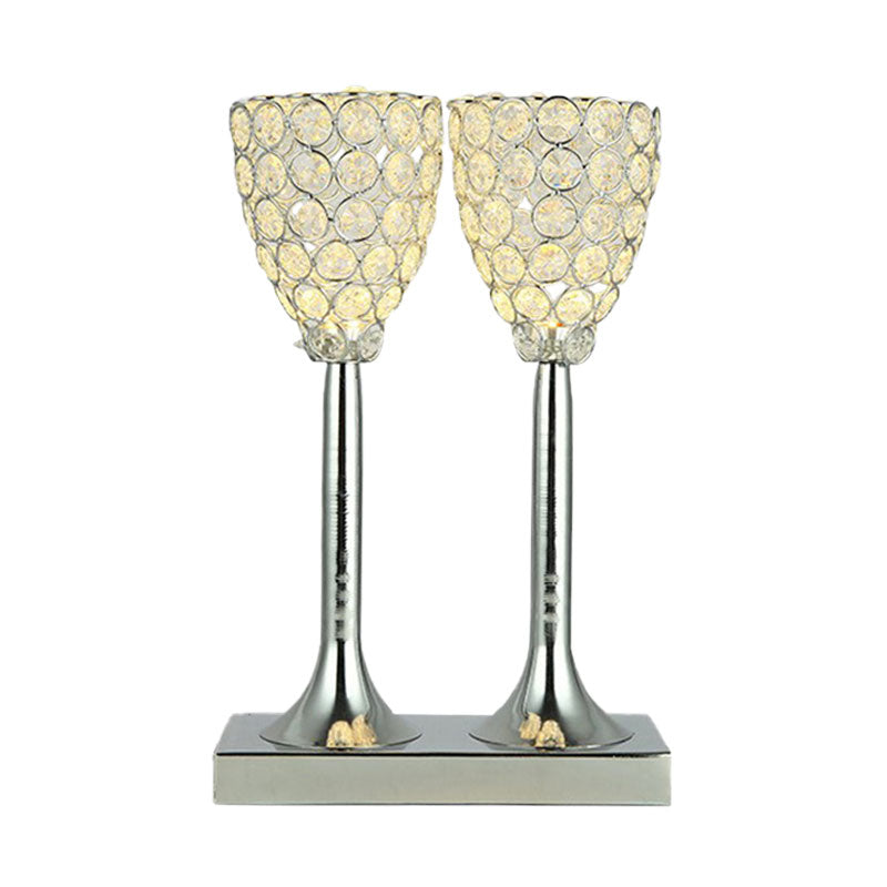 Faceted Clear Glass Double Cup Table Light Simple LED Dining Room ...
