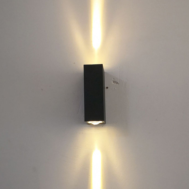 Minimalist LED 2-Sided Wall Lamp Black Rectangle Sconce Lighting with ...