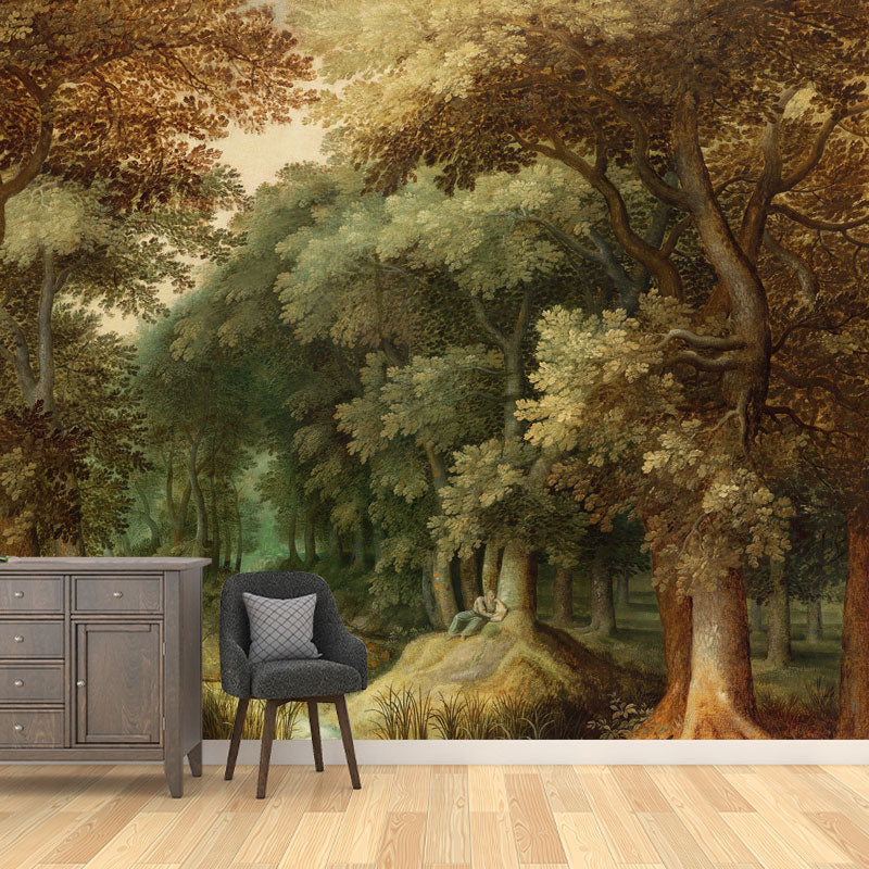 Water-Resistant Forest Wall Mural Decal Non-Woven Material Countryside ...