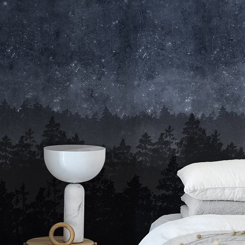 Illustration Night Forest Wall Art Full Size Wall Mural Decal for ...