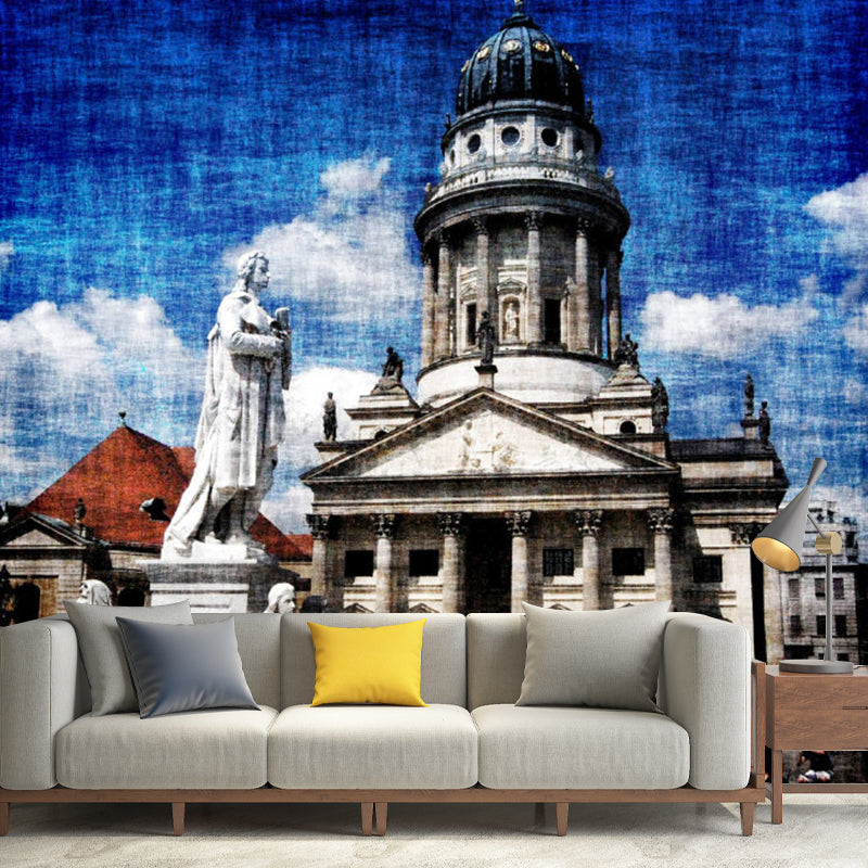 Full Dome Construction Wall Mural for Office Room Statue Wall Art in ...