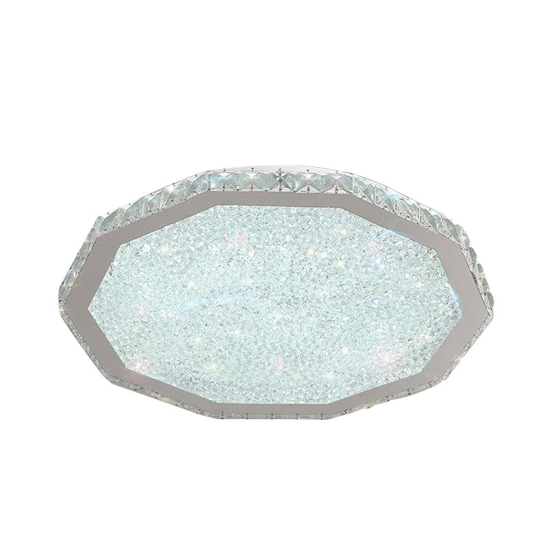 Polygon Crystal Flush Mount Fixture Modern LED Stainless-Steel Flush ...