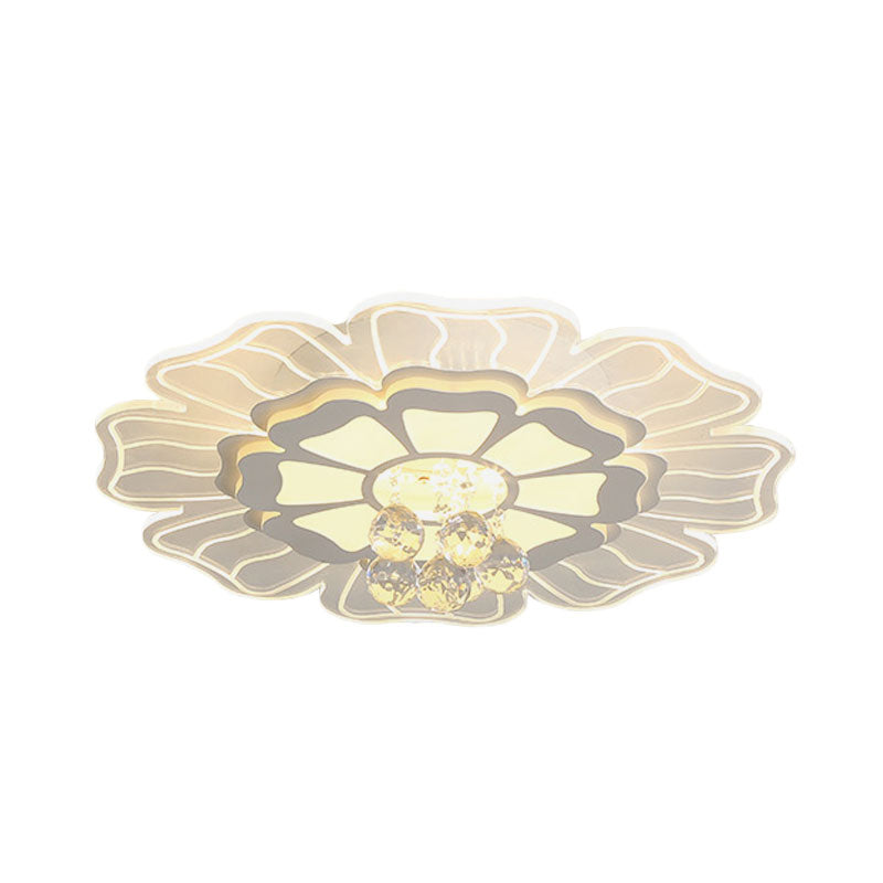 Acrylic Floral Shape Flush Mounted Light Contemporary LED White Flush ...