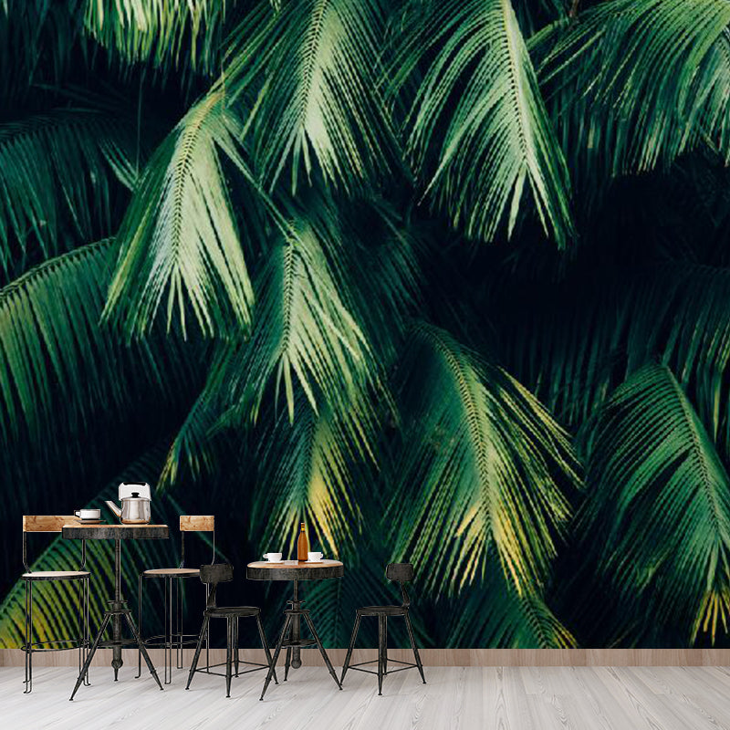 Green Tropical Leaves Mural Wallpaper Moisture-Resistant Wall Art for ...