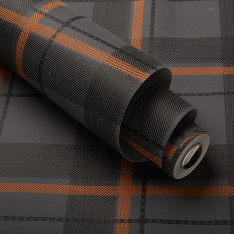 Light Color Chequer Wall Covering Stain-Resistant Wallpaper Roll for ...