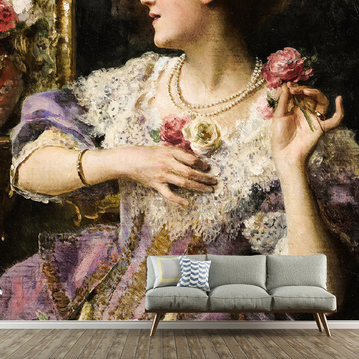 Illustration Elegant Lady Mural Wallpaper Full Size Wall Art for Living ...
