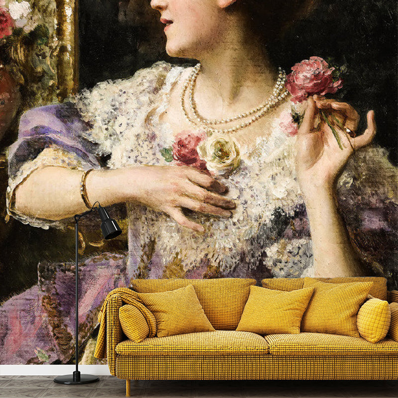 Illustration Elegant Lady Mural Wallpaper Full Size Wall Art for Living ...