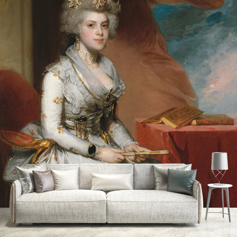 Water-Resistant Elegant Lady Wall Art Non-Woven Fabric Classic Mural ...