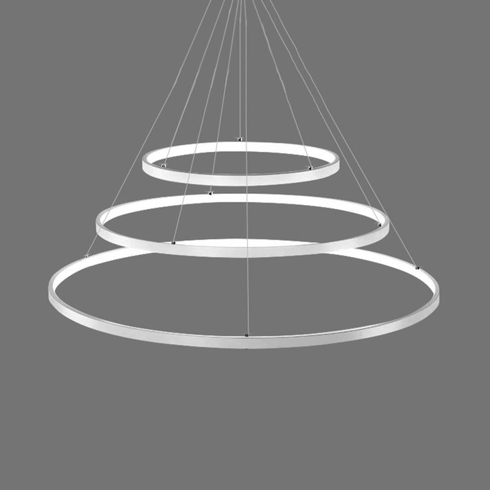 Ring Chandelier Pendant Modern Acrylic LED 3/4/5 Lights Black/White ...