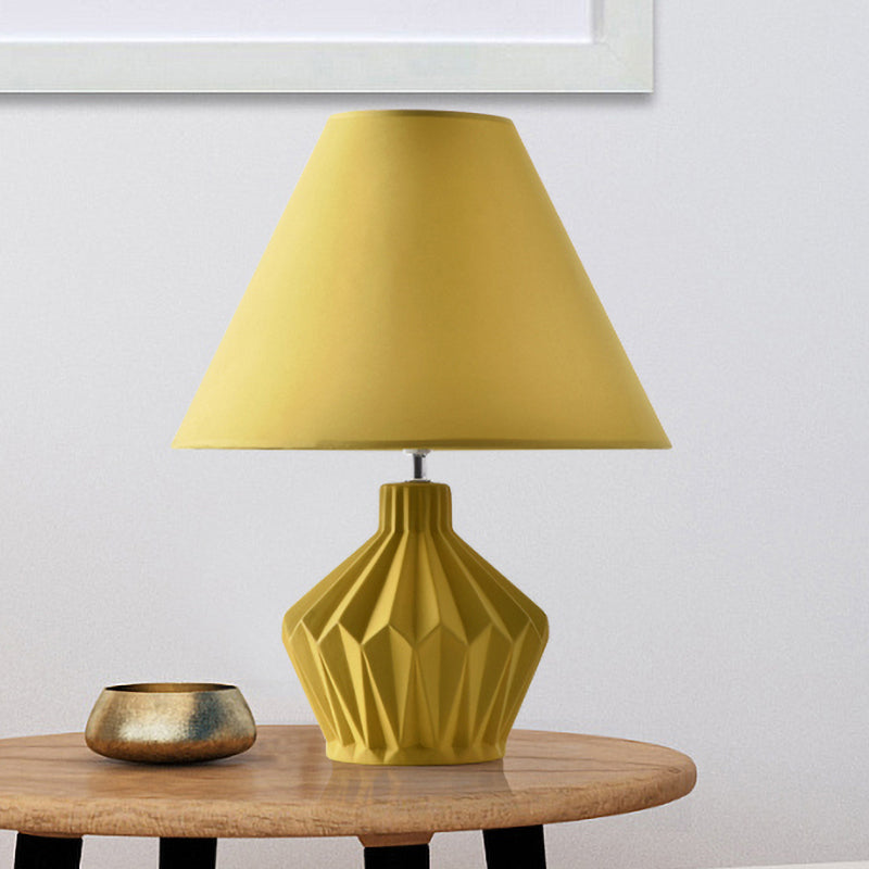 Ceramics Yellow Nightstand Light Origami Diamond 1 Bulb Country Style ...