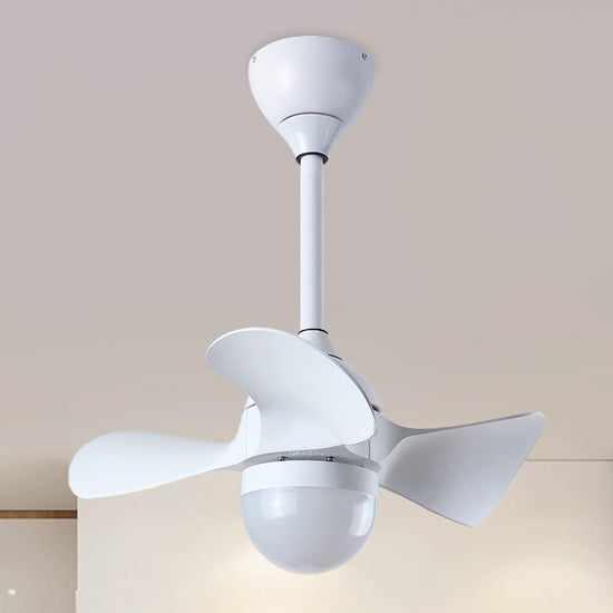 Modern Dome Shade Fan Light Fixture Acrylic Bedroom LED Semi Flush ...