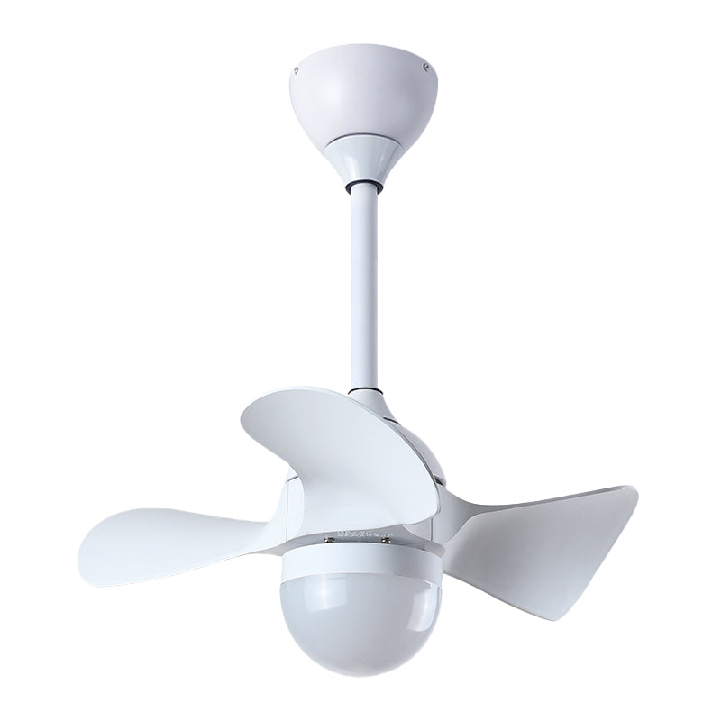 Modern Dome Shade Fan Light Fixture Acrylic Bedroom LED Semi Flush ...