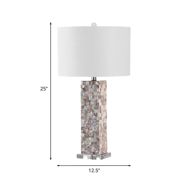 Checkered Rectangle Shell Night Lamp Country Style 1 Head Bedroom Table ...