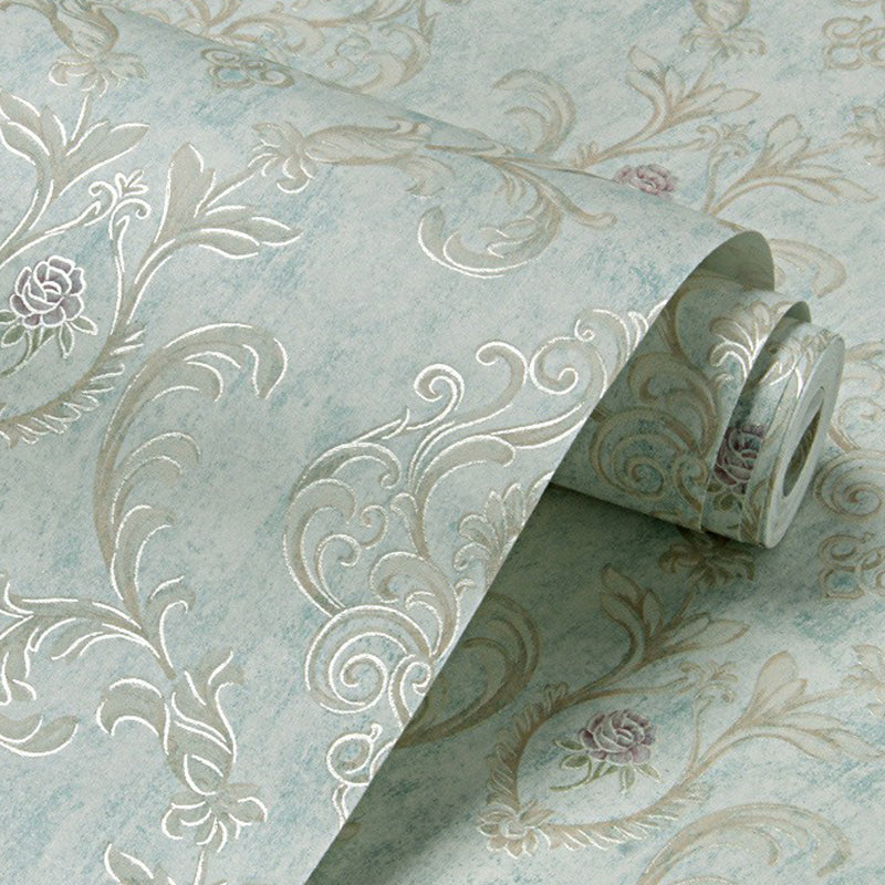 Non-Woven Unpasted Wallpaper Retro Scroll Flower Patterned Wall ...