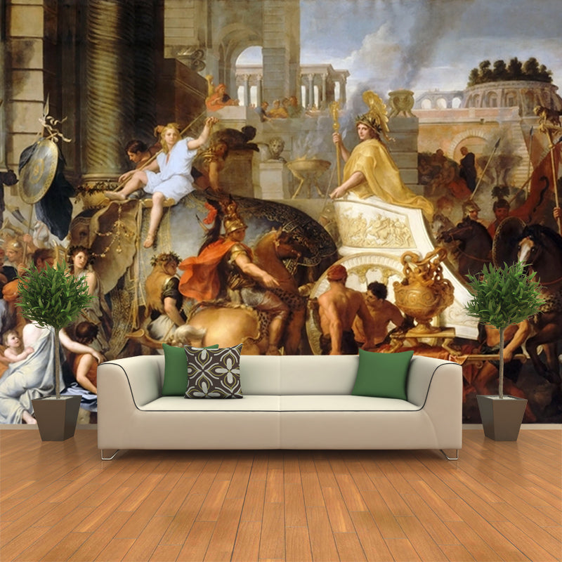 Vintage Alexander Entering Babylon Mural Brown Living Room Wall ...
