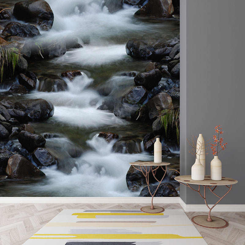 Modern Flowing Stream Mural Wallpaper for Living Room Custom Size Wall ...