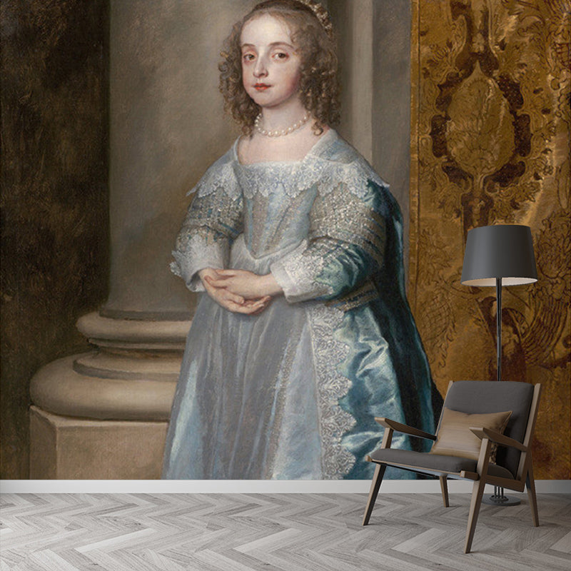 Large Vintage Wall Murals Grey and Blue Van Dyck The Princess Mary ...