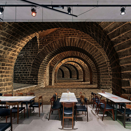 Moisture Resistant Arched Cellar Murals Custom Contemporary Wall ...