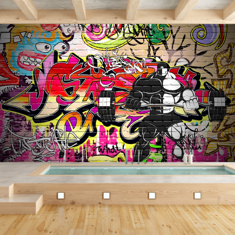 Modern Graffiti Wall Covering Murals Multicolored Street Art Wall Decor ...