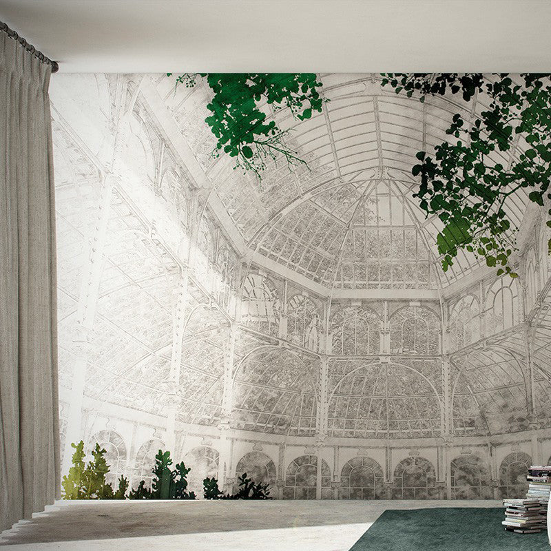 Grey Interior Castle View Mural Architecture Vintage Style Waterproof ...