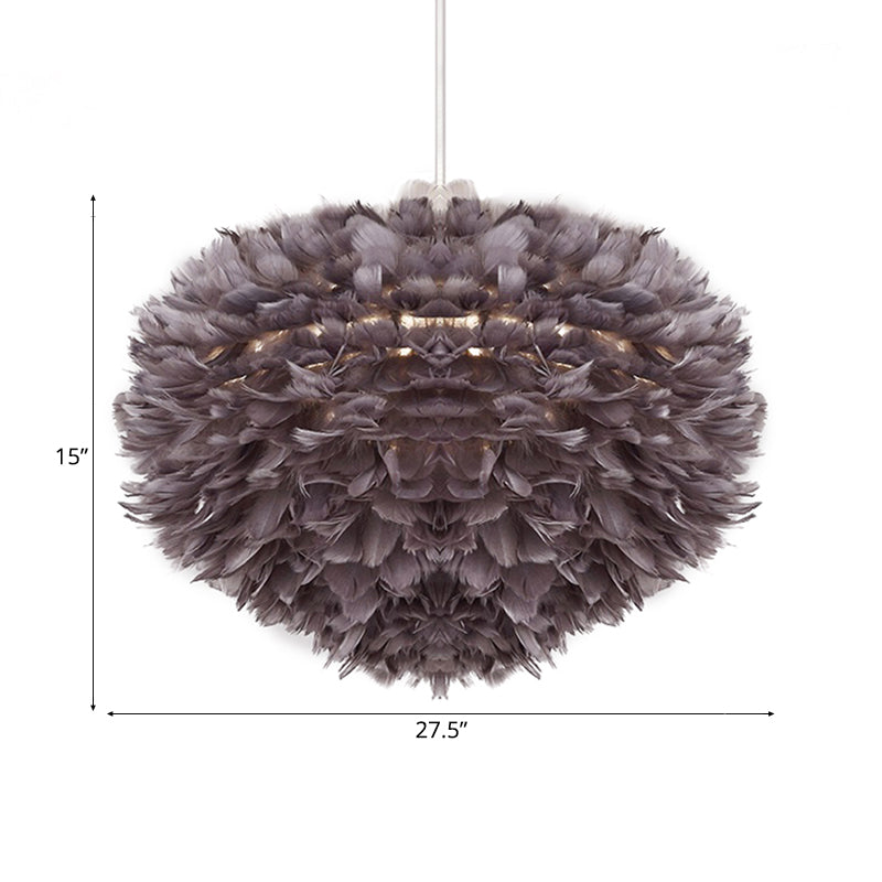 Pendant Light with Shade, Modern Style Feather Ceiling Light Fixture ...