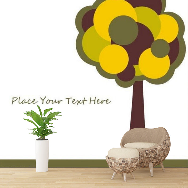 Yellow and Brown Kids Murals Extra Large Tall Tree Wall Covering for ...