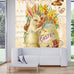 Brown Rabbit Murals Decal Plants Kids Moisture Resistant Wall Art for ...