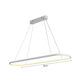 Acrylic Oval Drop Pendant Simplicity 27"/35.5"/47" Wide LED Black/White ...