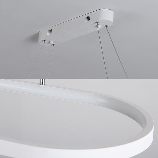 Acrylic Oval Drop Pendant Simplicity 27"/35.5"/47" Wide LED Black/White ...