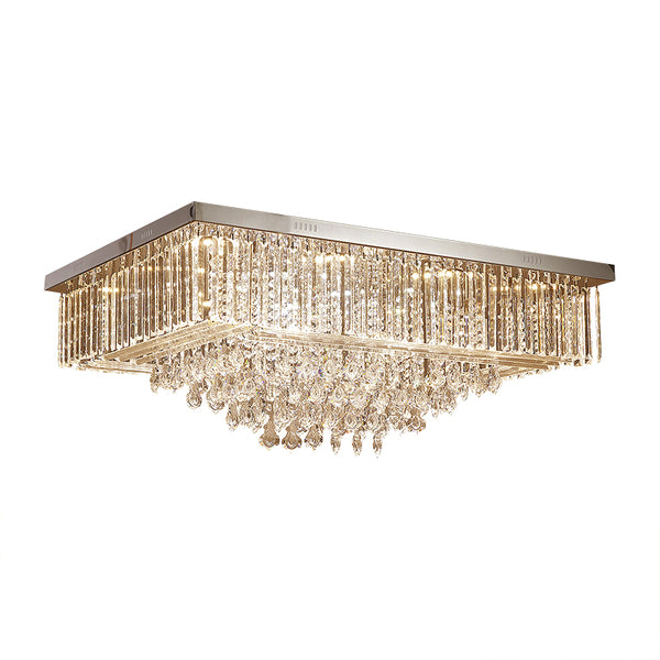 Crystal Clear Flush Mount Lamp Rectangle Tapered Contemporary LED ...