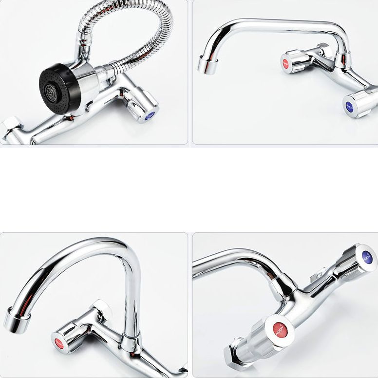 Modern 1-Hold Bar Faucet Double Handle Wall-mounted Lead Free Bar ...