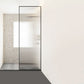 Black Full Frame Fixed Shower Screen Tempered Glass Shower Door - Clearhalo